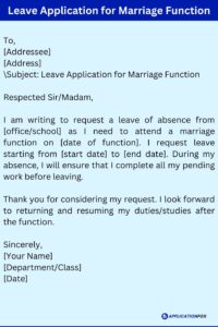 (9 Samples) Leave Application for Marriage