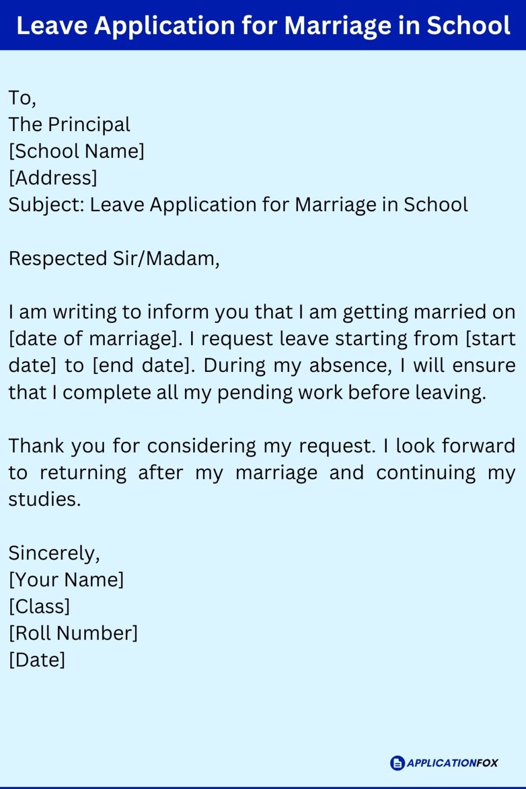 (9 Samples) Leave Application for Marriage