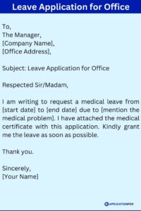(7+ Samples) Medical Leave Application