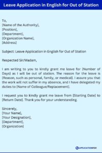 (13+ Samples) Leave Application in English