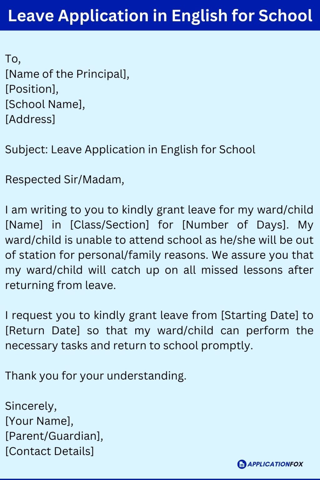 (13+ Samples) Leave Application in English