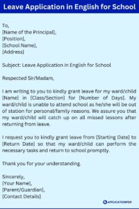 (13+ Samples) Leave Application in English