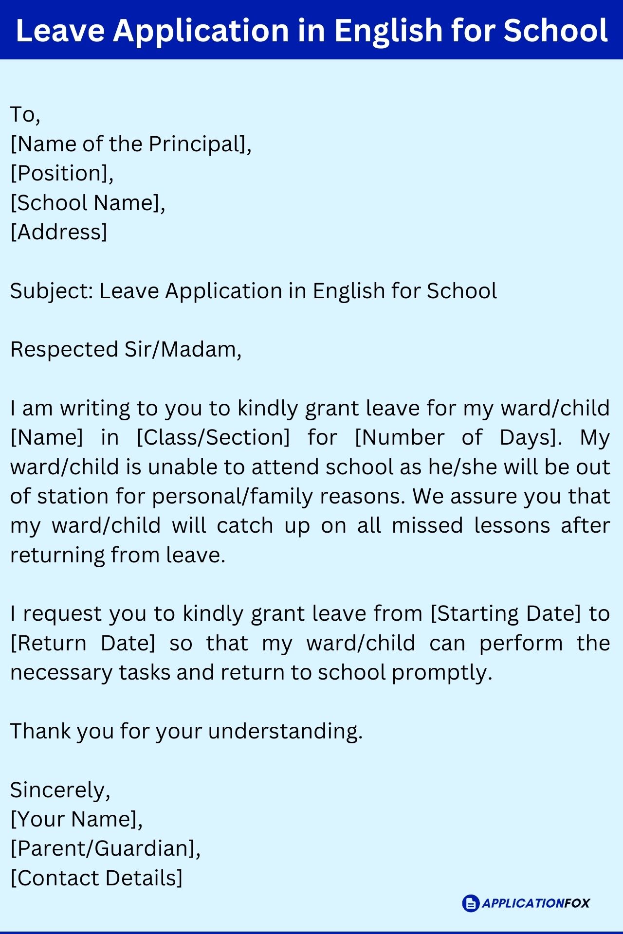 (13+ Samples) Leave Application in English