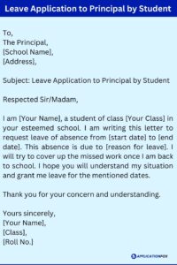 (11+ Samples) Leave Application to Principal