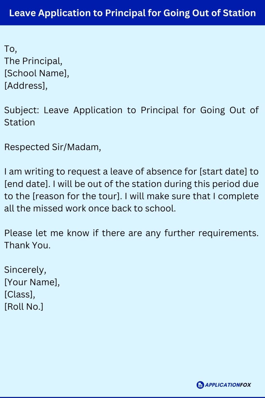 (11+ Samples) Leave Application to Principal