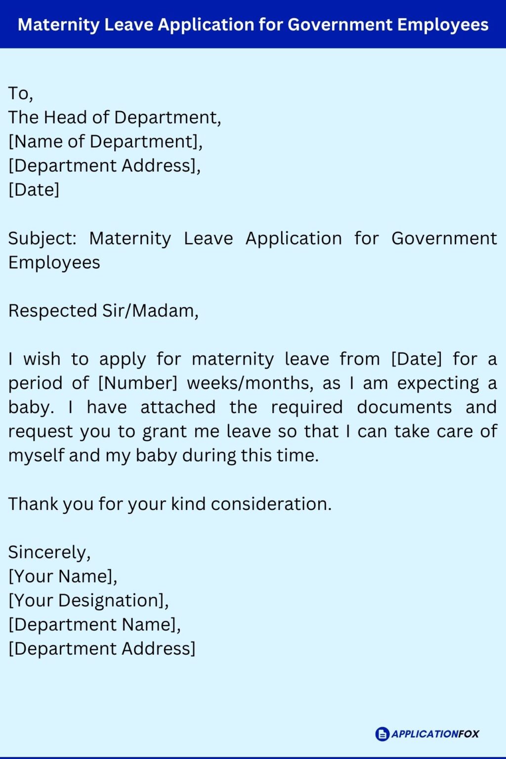 (5+ Samples) Maternity Leave Application