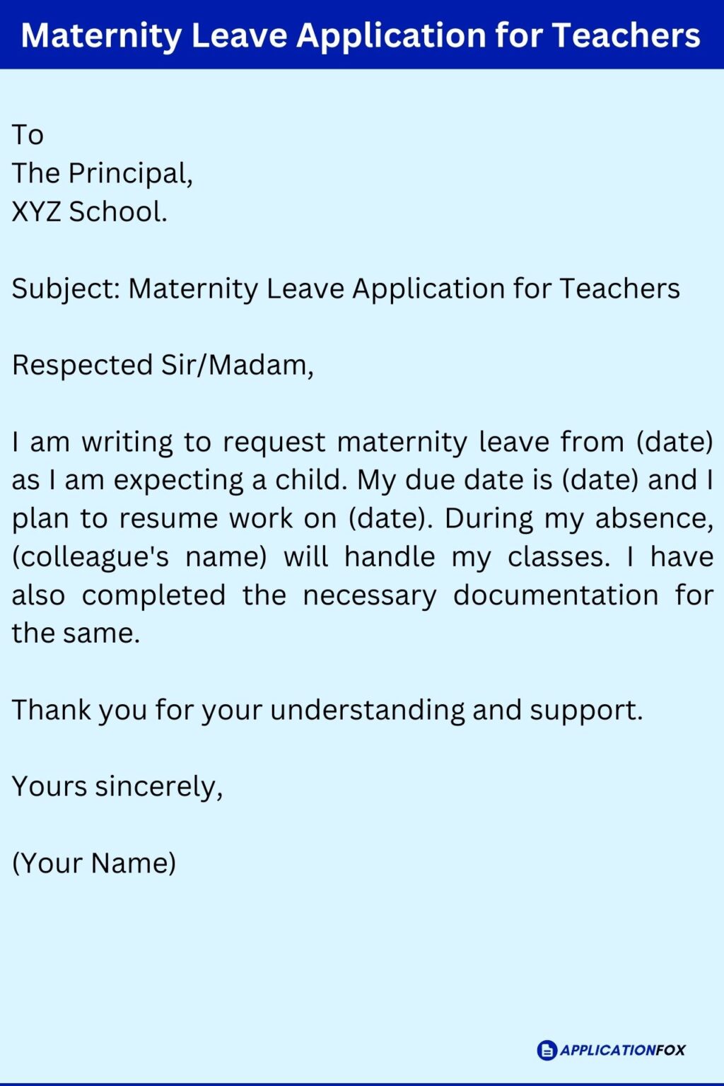 (7+ Samples) Maternity Leave Application for Teachers