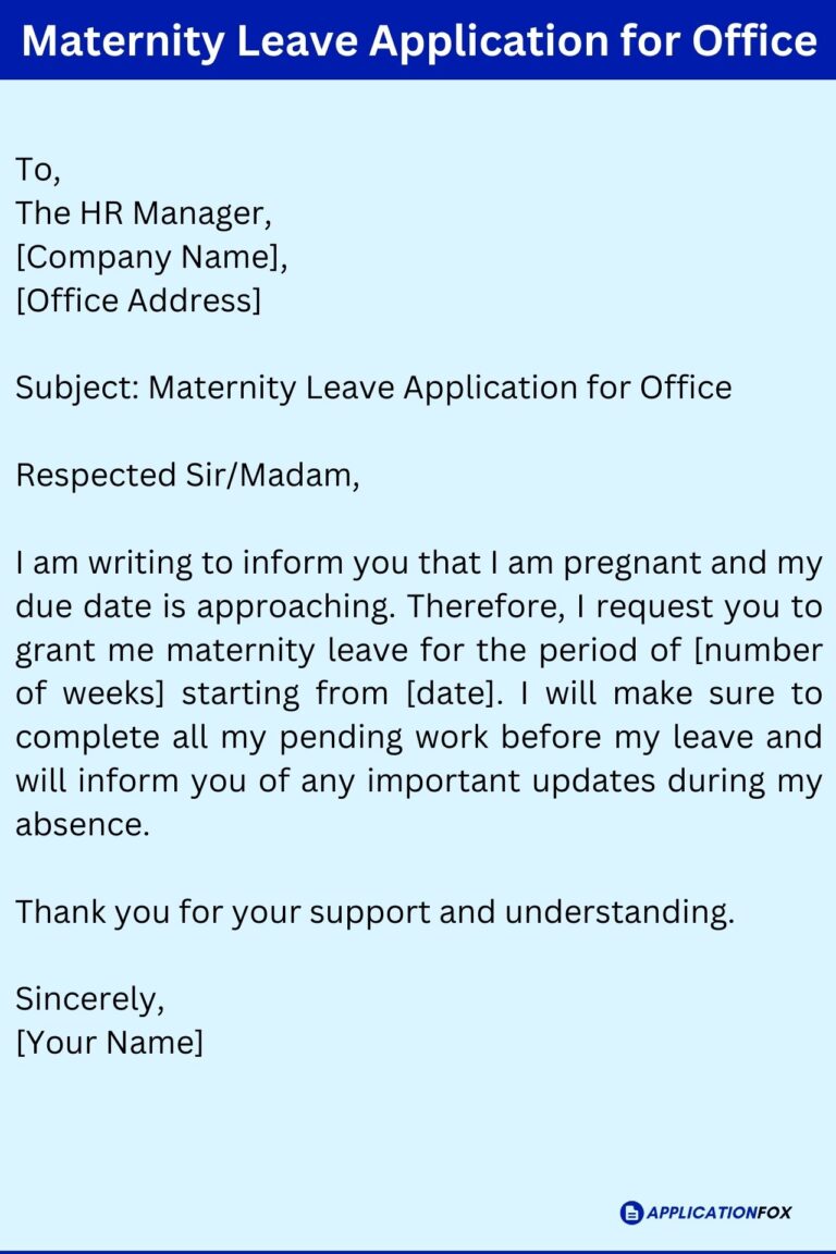 (13 Samples) Leave Application for Office - ApplicationFox