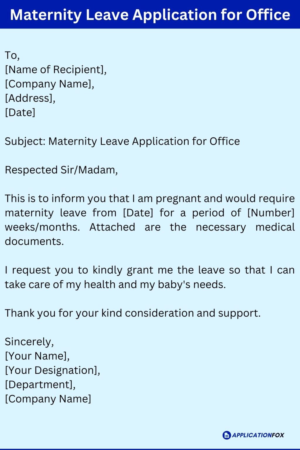 (5+ Samples) Maternity Leave Application