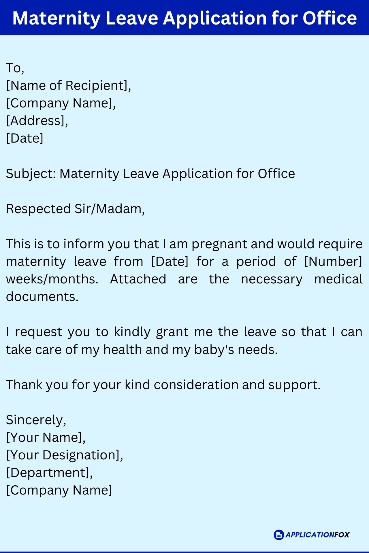 (5+ Samples) Maternity Leave Application