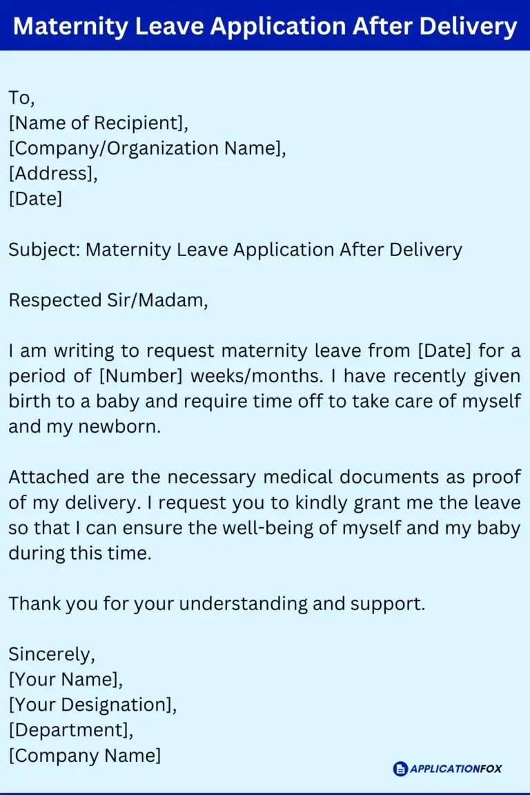 (5+ Samples) Maternity Leave Application