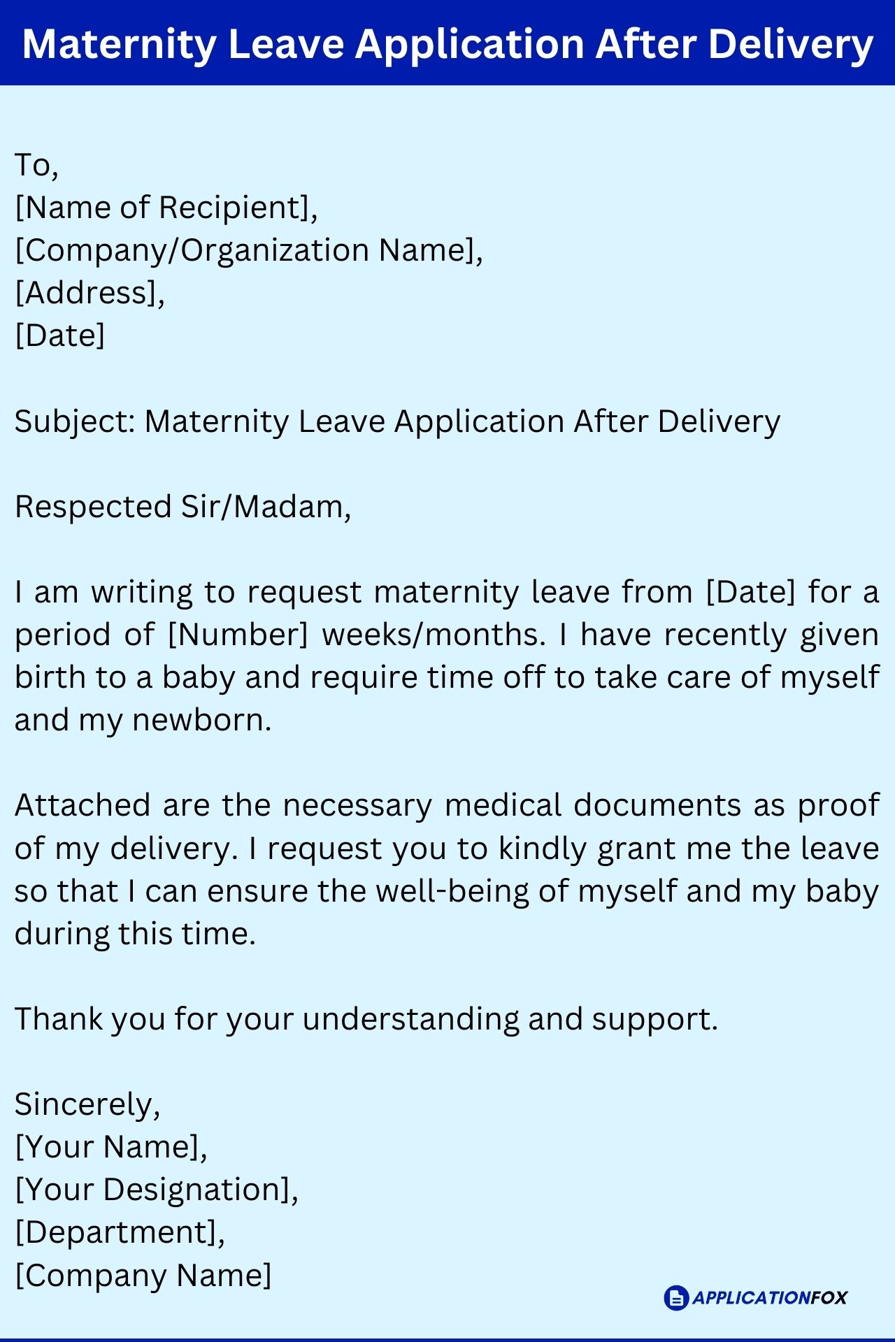 (5+ Samples) Maternity Leave Application