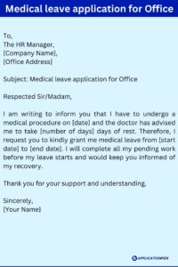 (13 Samples) Leave Application for Office - ApplicationFox