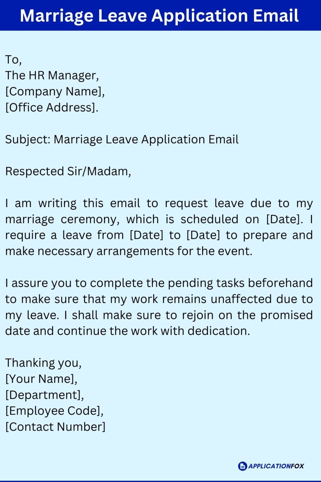 (9 Samples) Marriage Leave Application
