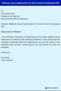 (7+ Samples) Medical Leave Application