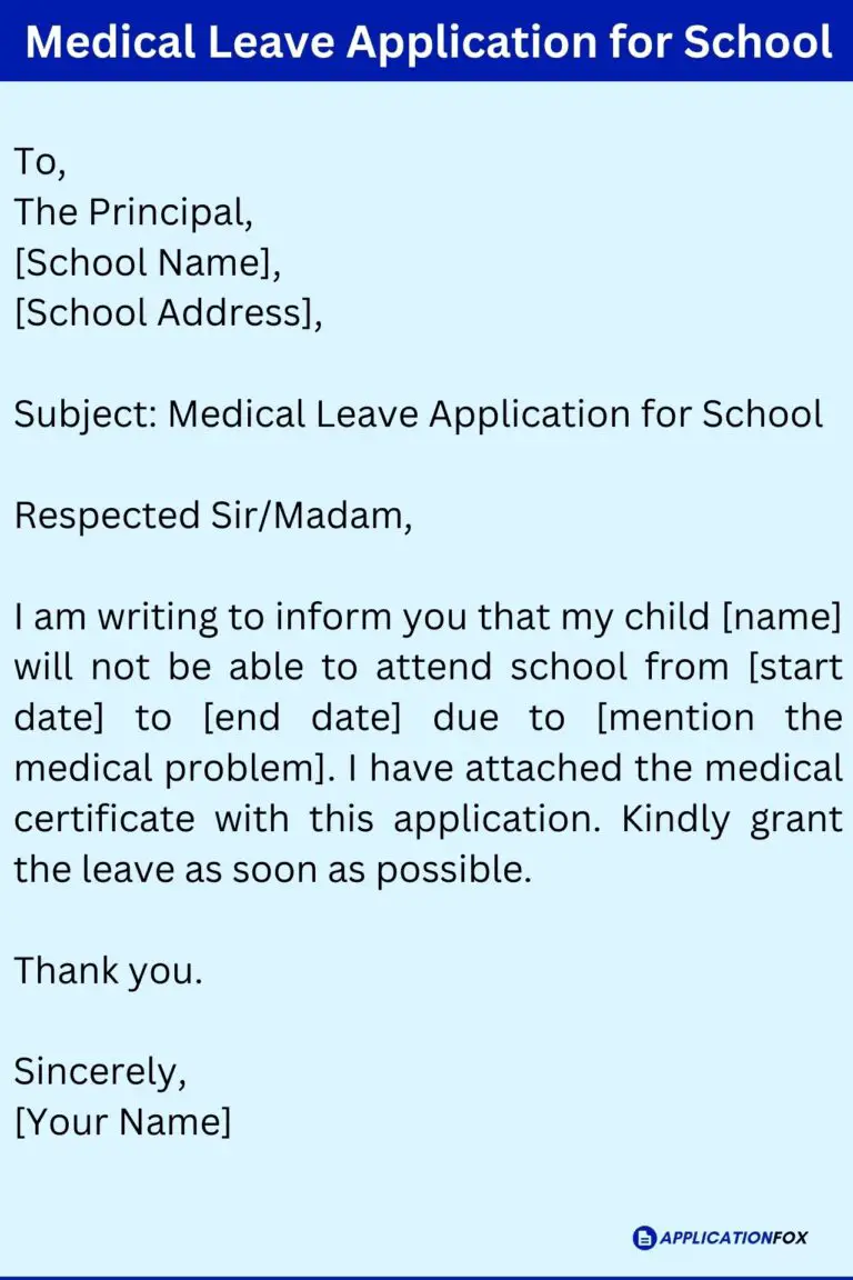 (7+ Samples) Medical Leave Application