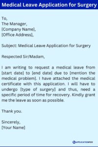 (7+ Samples) Medical Leave Application