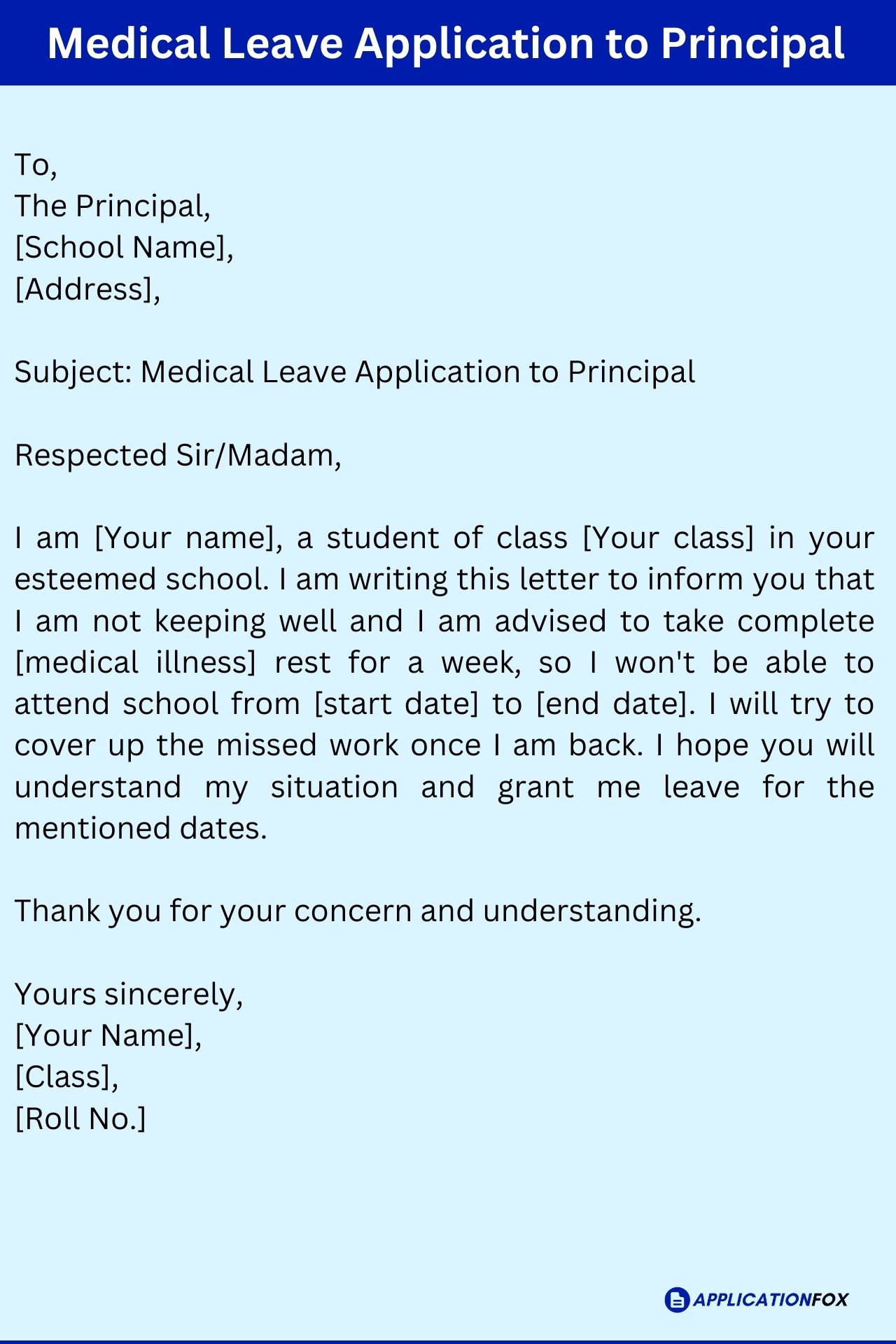 (11+ Samples) Leave Application to Principal