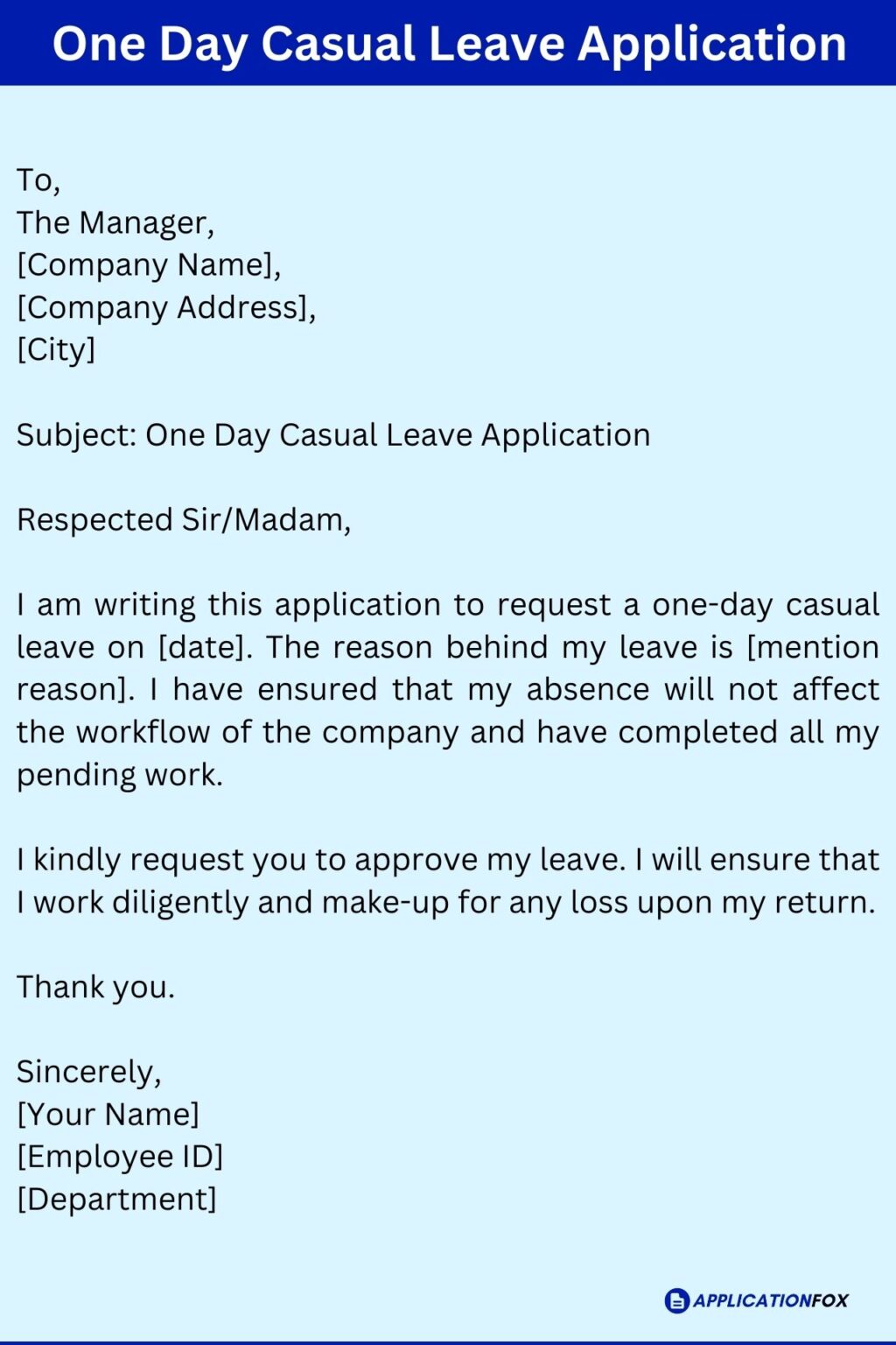  13 Samples Casual Leave Application