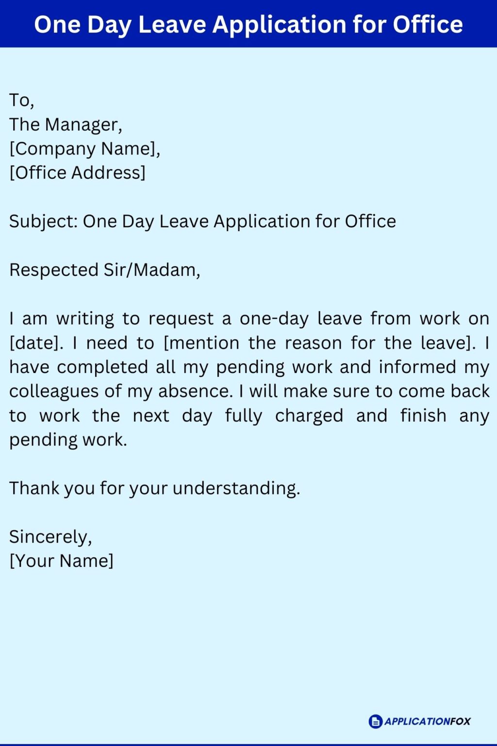 (13 Samples) Leave Application for Office - ApplicationFox