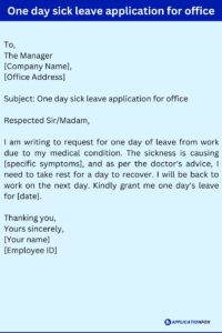 (7+ Samples) Sick Leave Application for Office