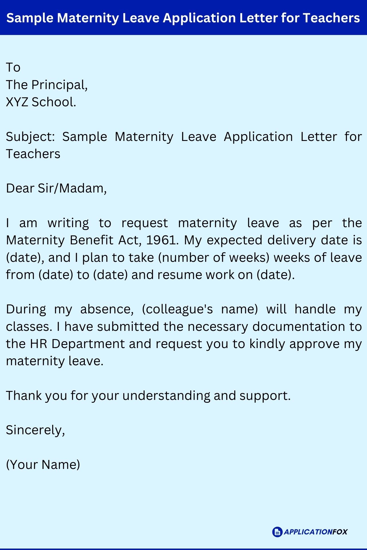 (7+ Samples) Maternity Leave Application for Teachers