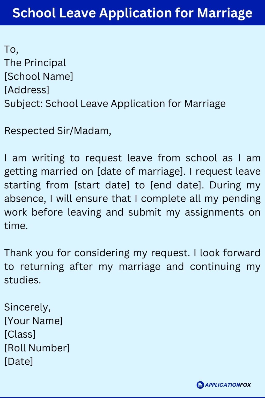 (9 Samples) Leave Application for Marriage