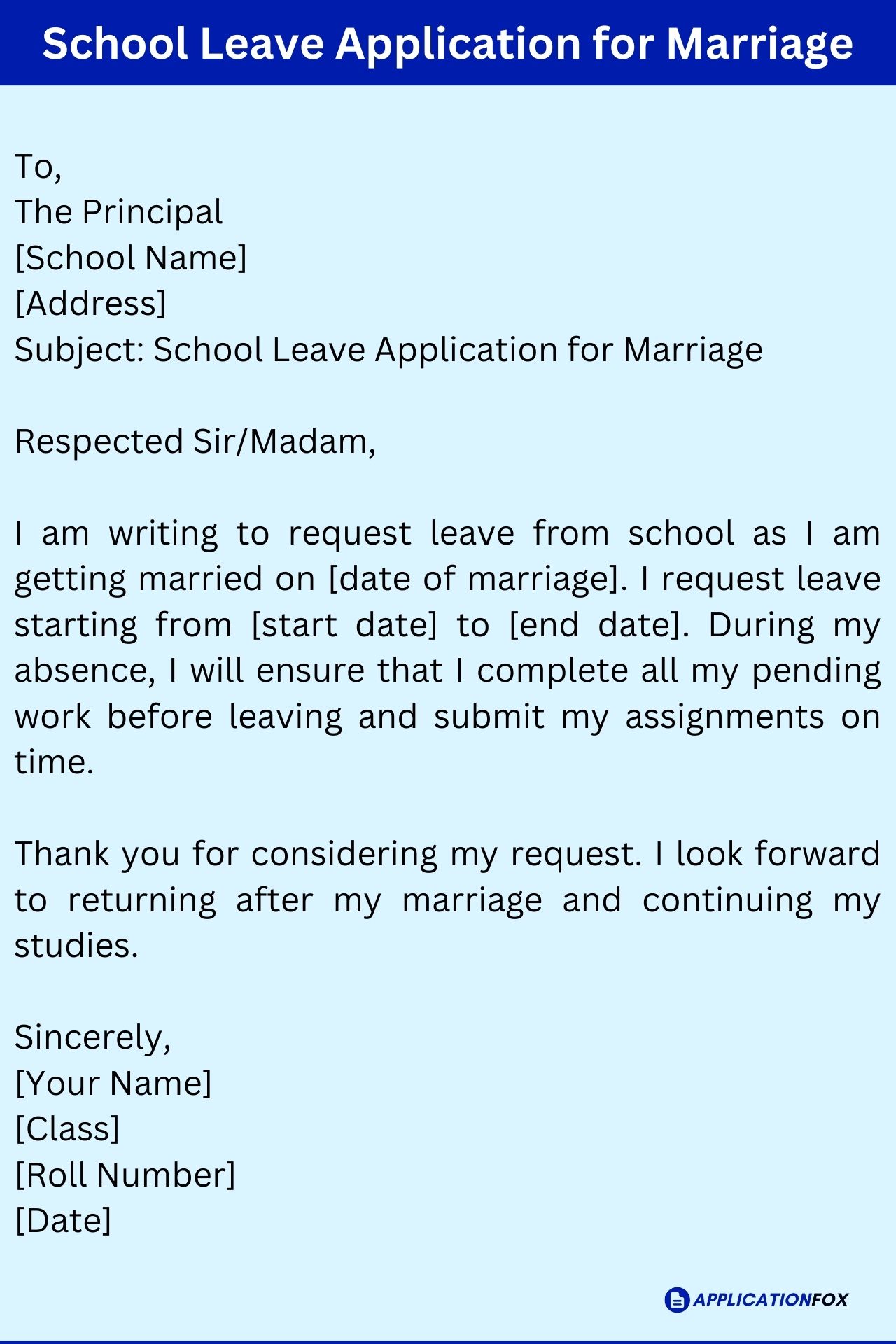 (9 Samples) Leave Application for Marriage