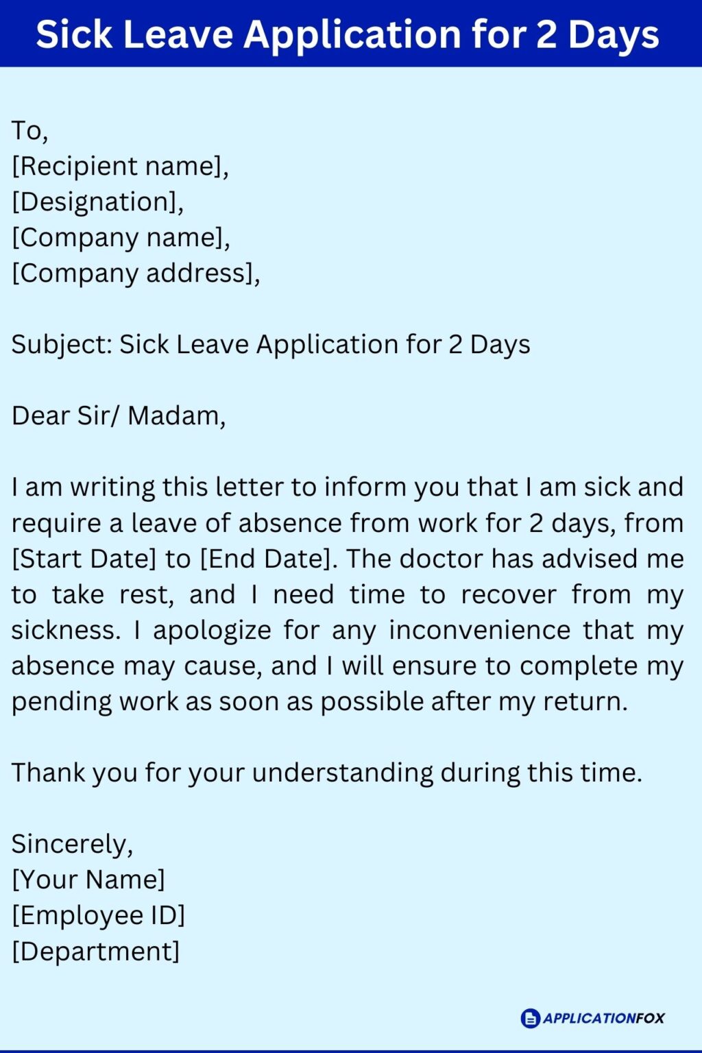 (9 Samples) Leave Application for 2 Days