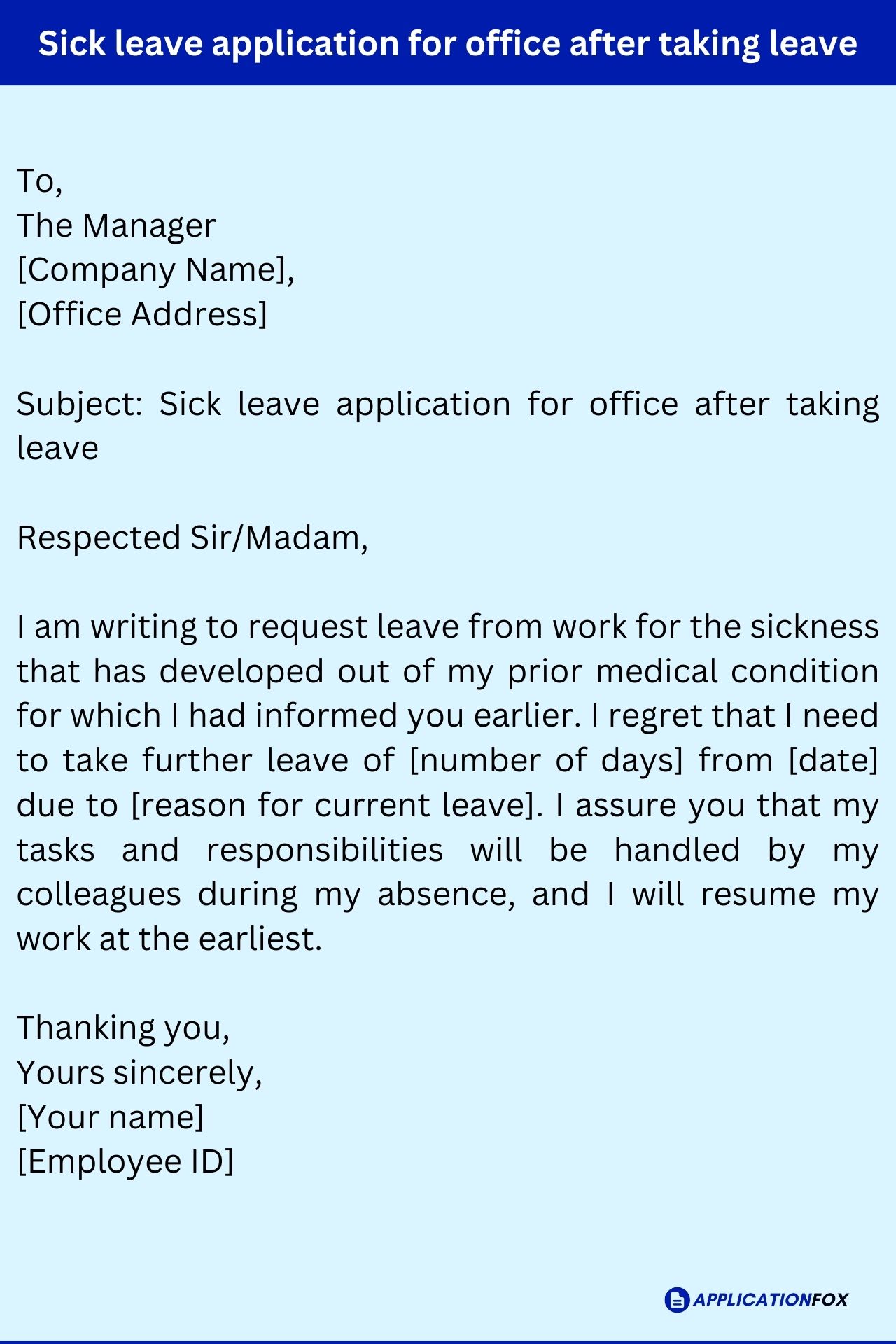 (7+ Samples) Sick Leave Application for Office