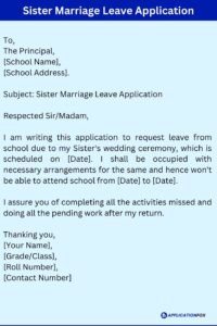 (9 Samples) Marriage Leave Application
