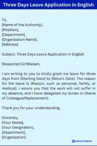 (13+ Samples) Leave Application in English