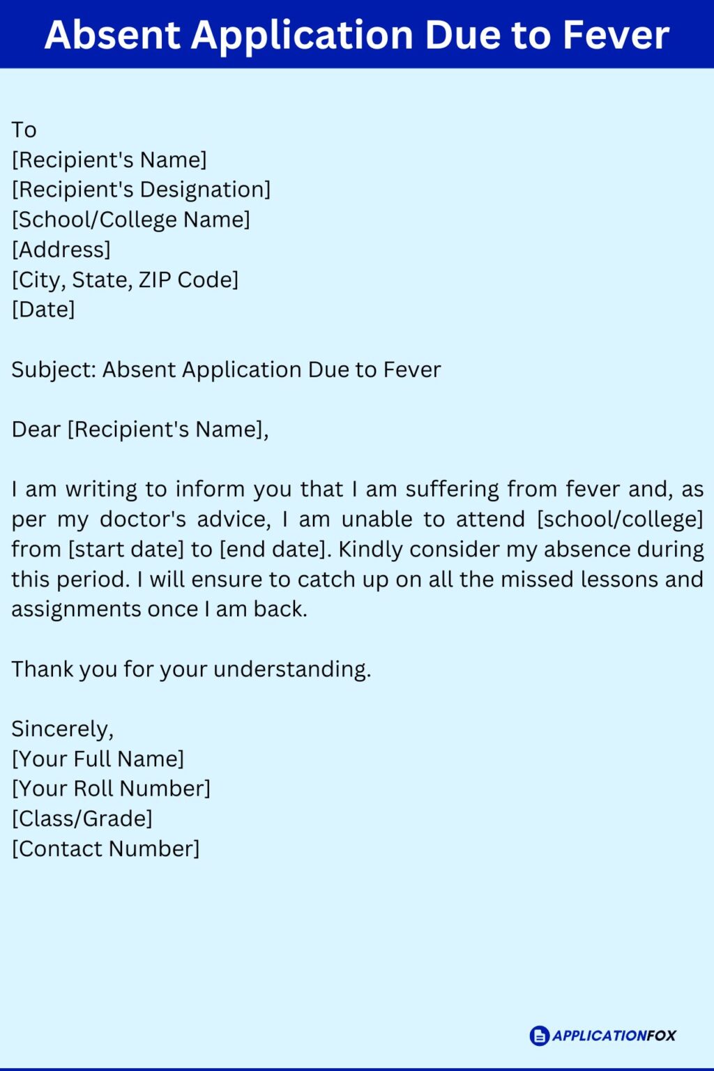 (5+ Samples) Application for Leave of Absence Due to Fever