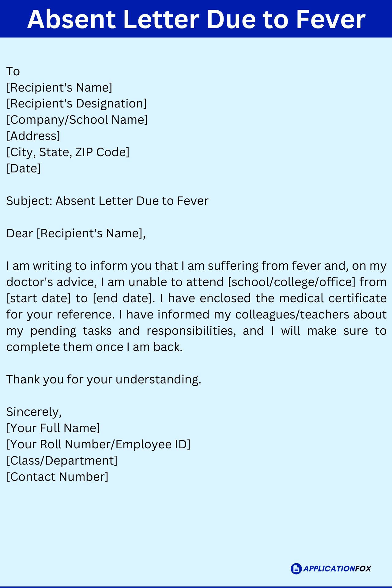 (5+ Samples) Application for Leave of Absence Due to Fever
