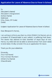 (5+ Samples) Application for Leave of Absence Due to Fever
