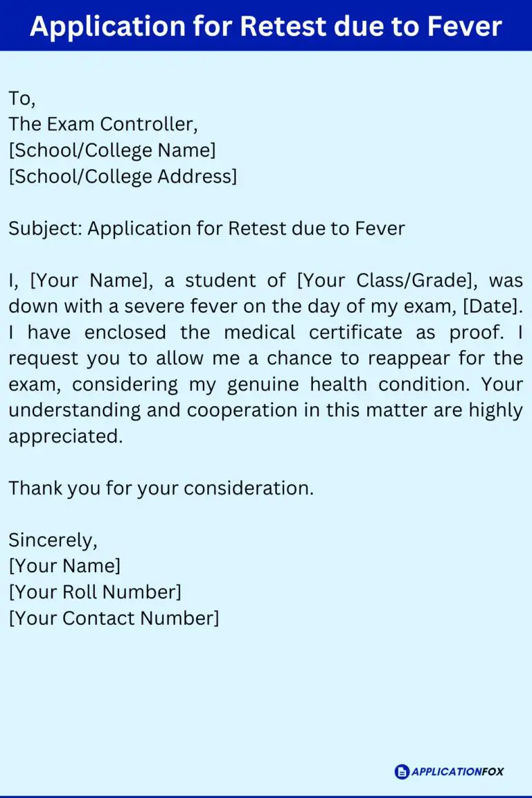 (5+ Samples) Application for Retaking Exam Due to Illness (5+ Samples) Application for Retaking Exam Due to Illness